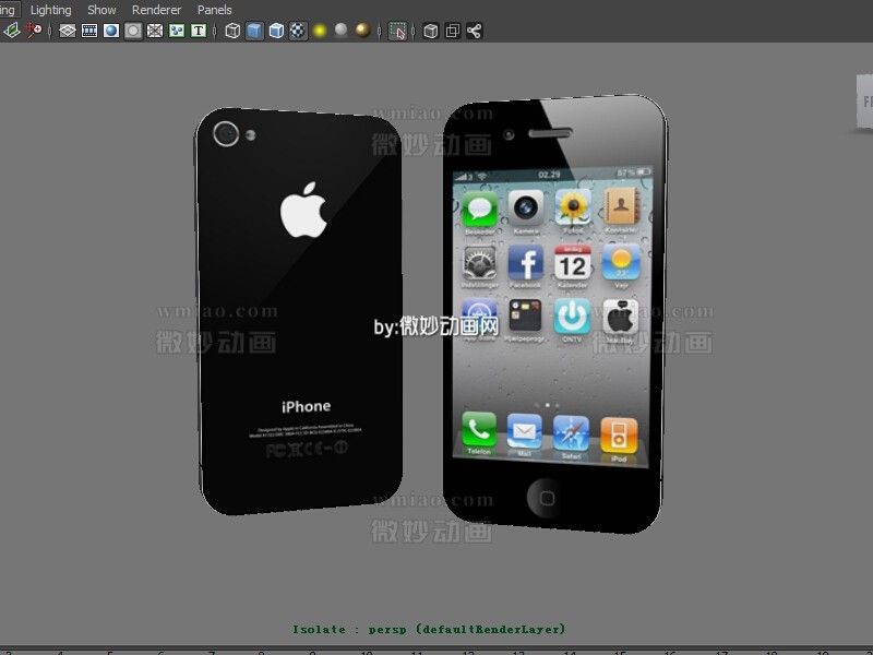 iphone4手机MAYA模型 苹果手机MAYA模型下载 - CG模型 - 微妙网wmiao.com