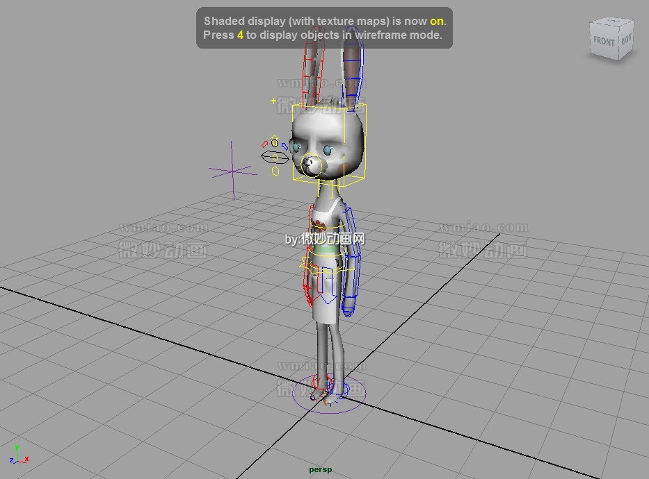 EW Rabbit_Rig卡通兔子角色Maya模型免费下载 - CG模型 - 微妙网wmiao.com
