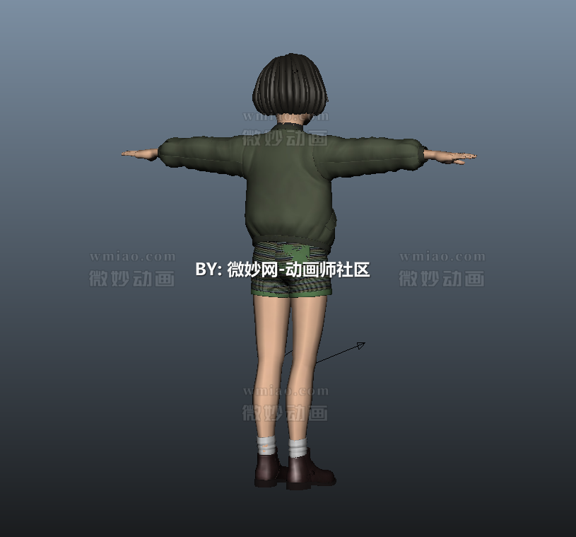 Mathilda Rig 1.0卡通美女角色maya模型带绑定贴图 - CG模型 - 微妙网wmiao.com