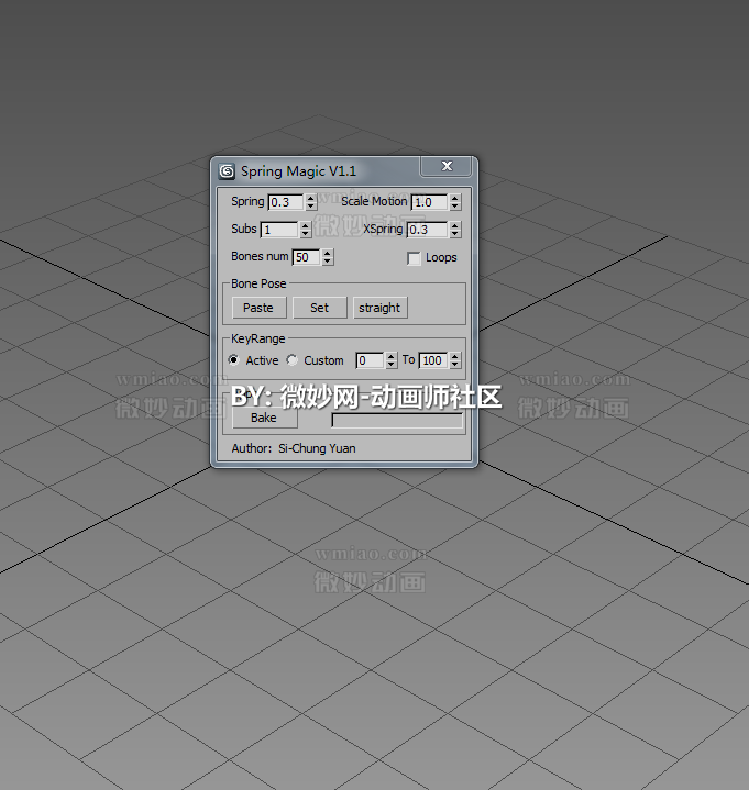 3dmax飘带插件springmagic_1.1.mse - 脚本插件 - 微妙网wmiao.com