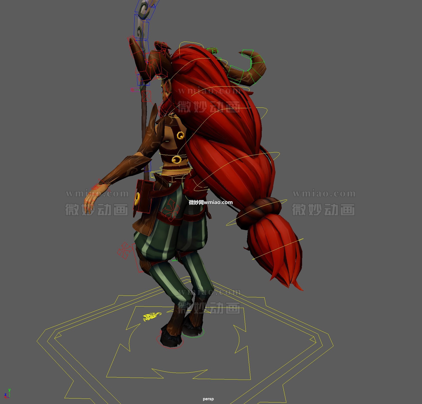 国外精品女羊人maya角色绑定模型Faun fantasy rig with textures - CG模型 - 微妙网wmiao.com