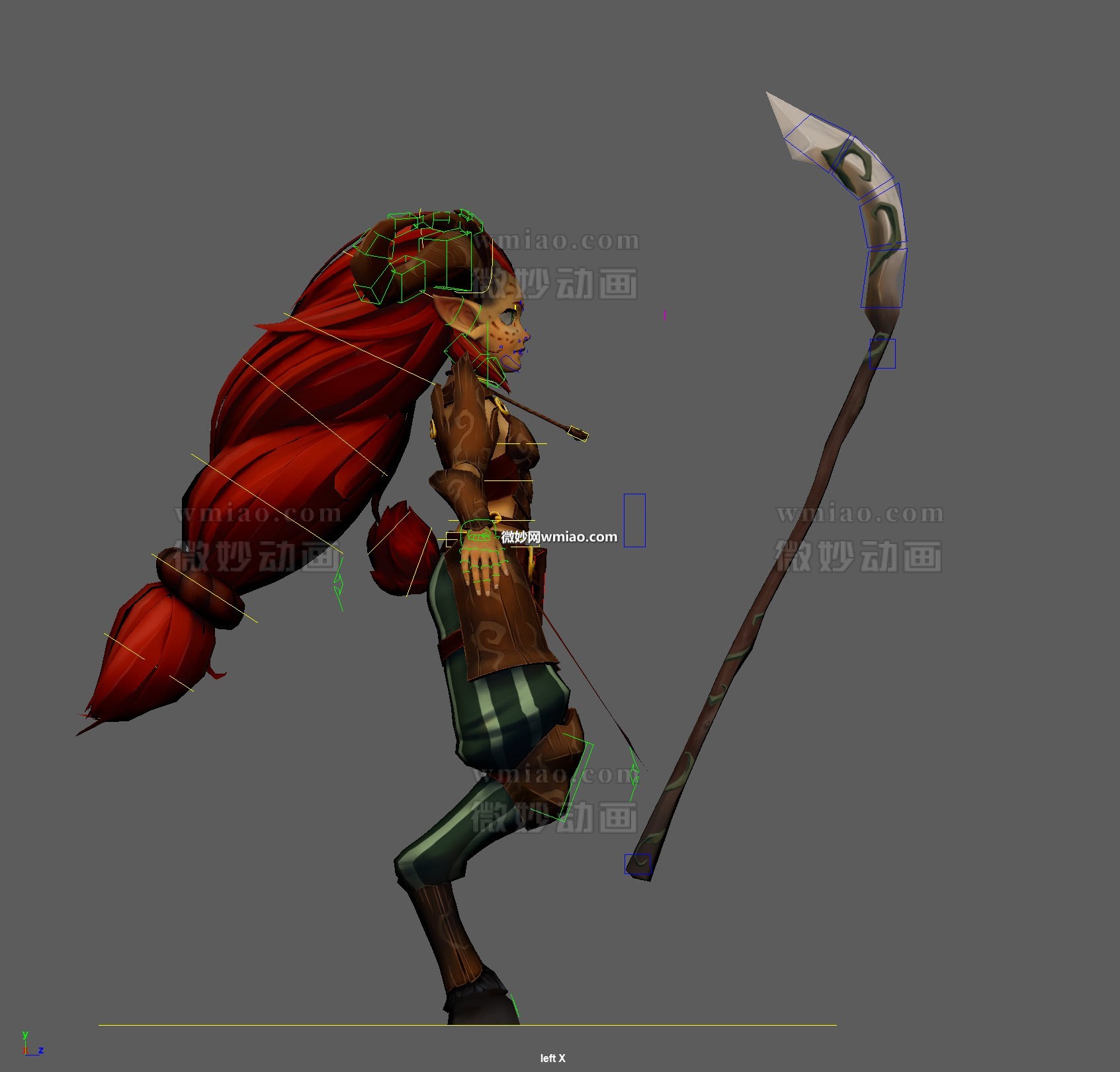 国外精品女羊人maya角色绑定模型Faun fantasy rig with textures - CG模型 - 微妙网wmiao.com