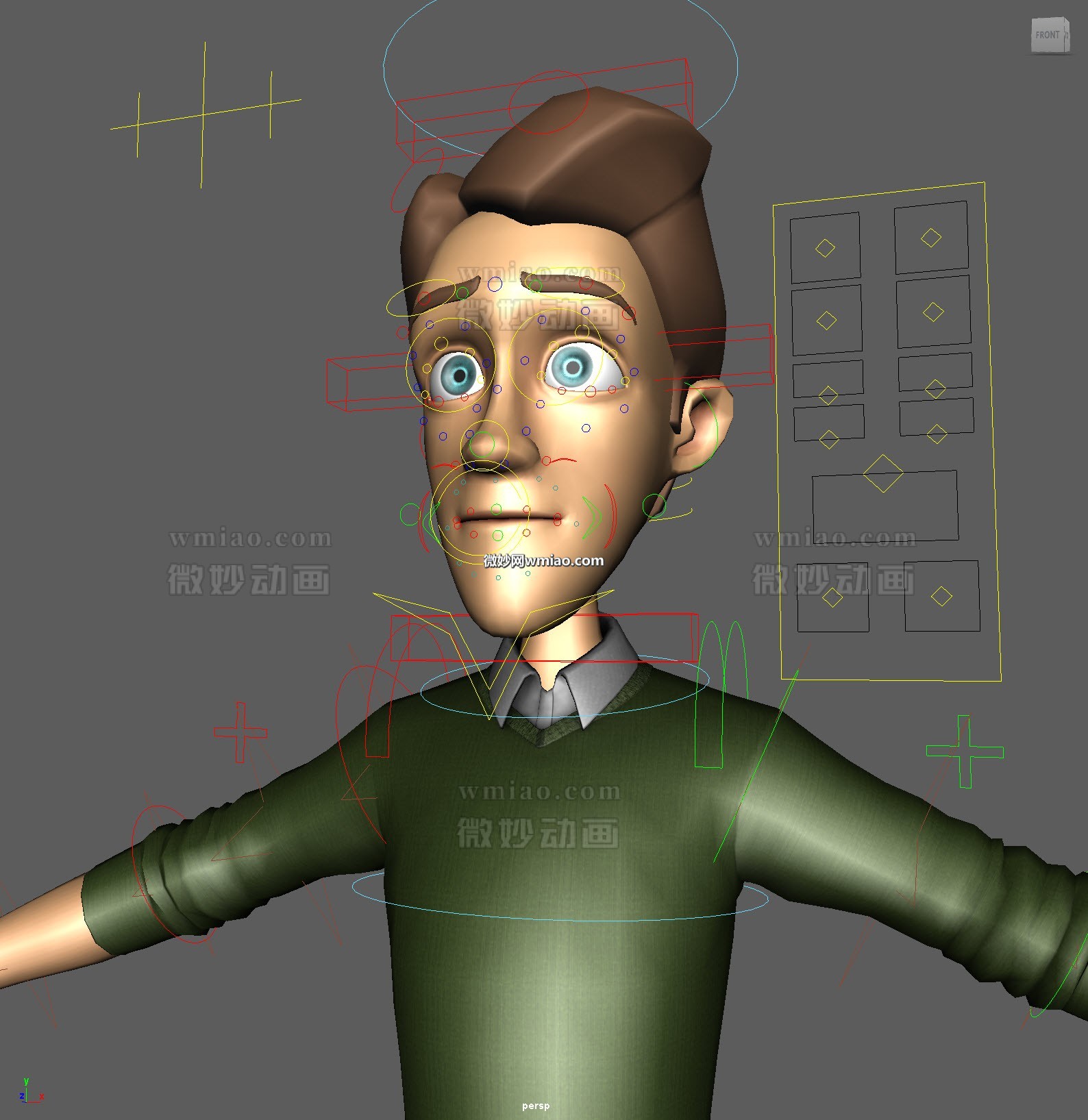 国外精品杰瑞maya模型绑定下载Jerry Rig full facial controls - CG模型 - 微妙网wmiao.com