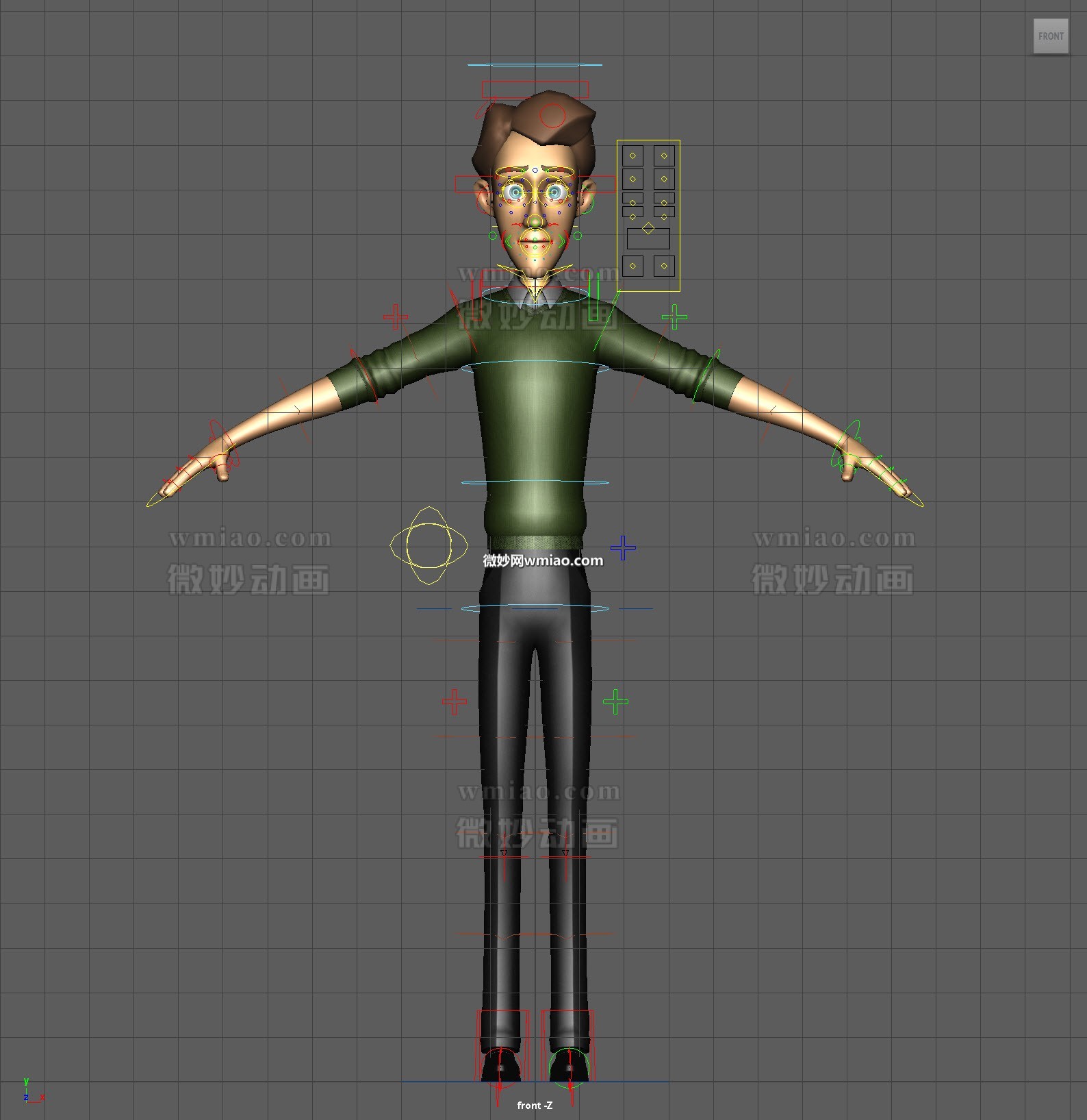 国外精品杰瑞maya模型绑定下载Jerry Rig full facial controls - CG模型 - 微妙网wmiao.com