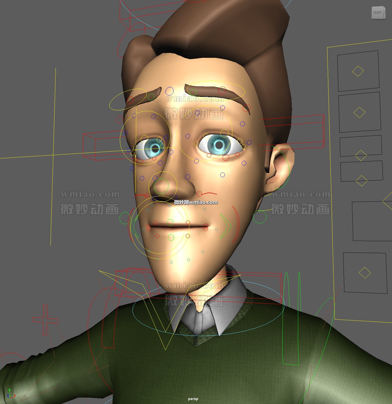国外精品杰瑞maya模型绑定下载Jerry Rig full facial controls - CG模型 - 微妙网wmiao.com
