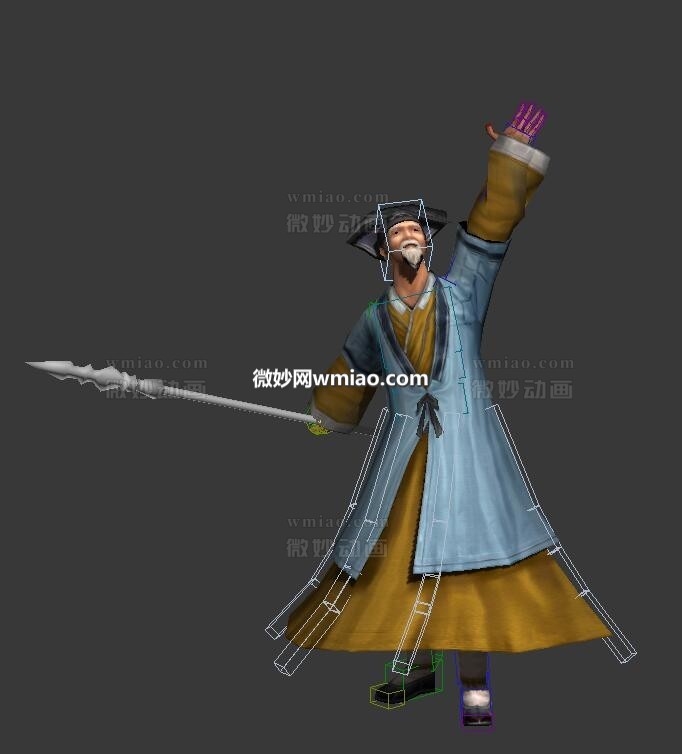 老人施法动作 3dmax模型下载 Cg模型 微妙网