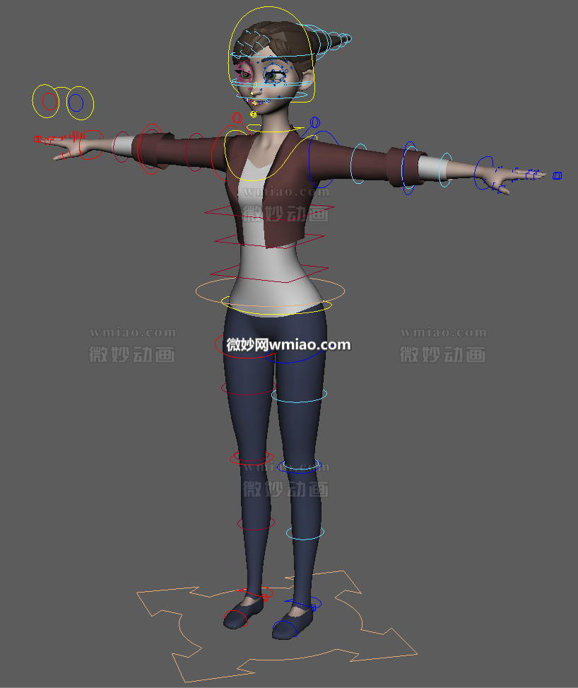 精品卡通女角色maya模型下载JILL_RIG_______ANIMSQUAD - CG模型 - 微妙网wmiao.com