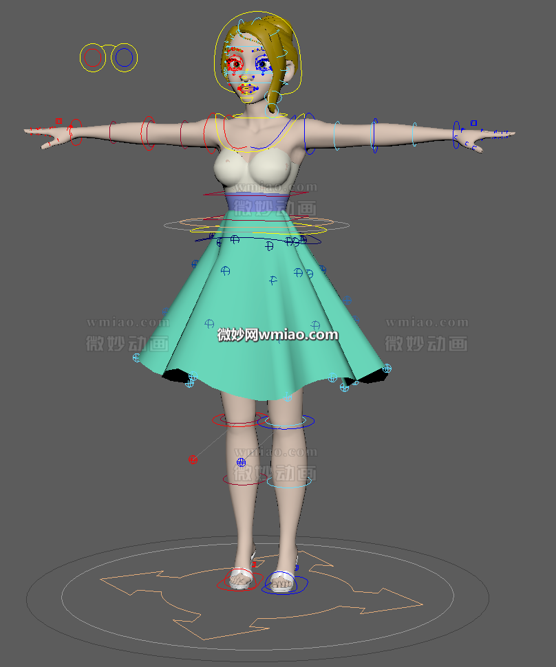 米歇尔精品maya人物角色模型带绑定下载MICHELLE_RIG________ANIMSQUAD - CG模型 - 微妙网wmiao.com
