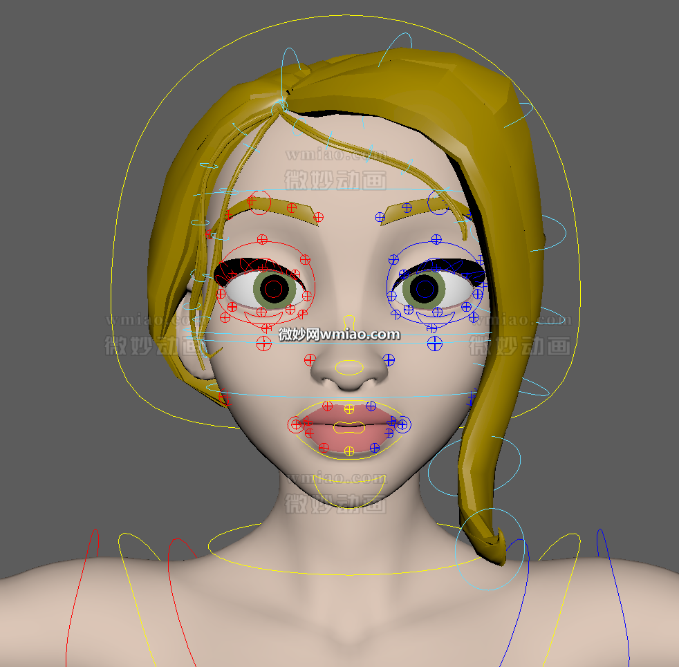 米歇尔精品maya人物角色模型带绑定下载MICHELLE_RIG________ANIMSQUAD - CG模型 - 微妙网wmiao.com