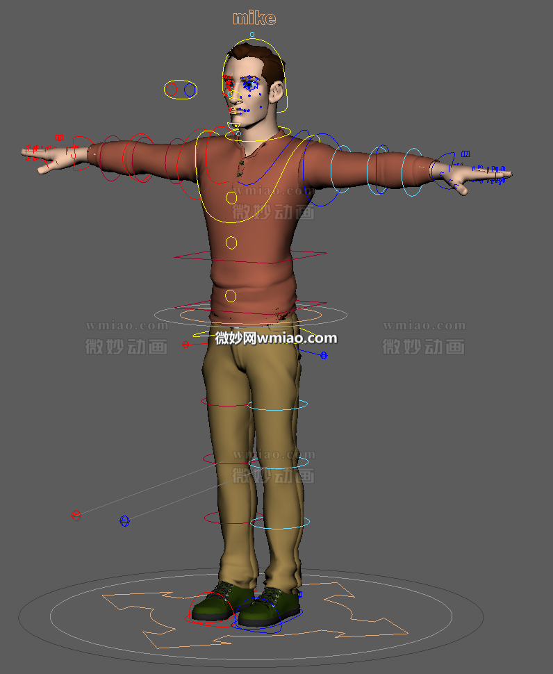 迈克精品国外maya角色模型带绑定下载MIKE_RIG____ANIMSQUAD - CG模型 - 微妙网wmiao.com