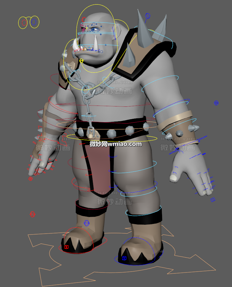 精品獠牙怪物半兽人maya角色模型下载ORC_RIG____ANIMSQUAD - CG模型 - 微妙网wmiao.com