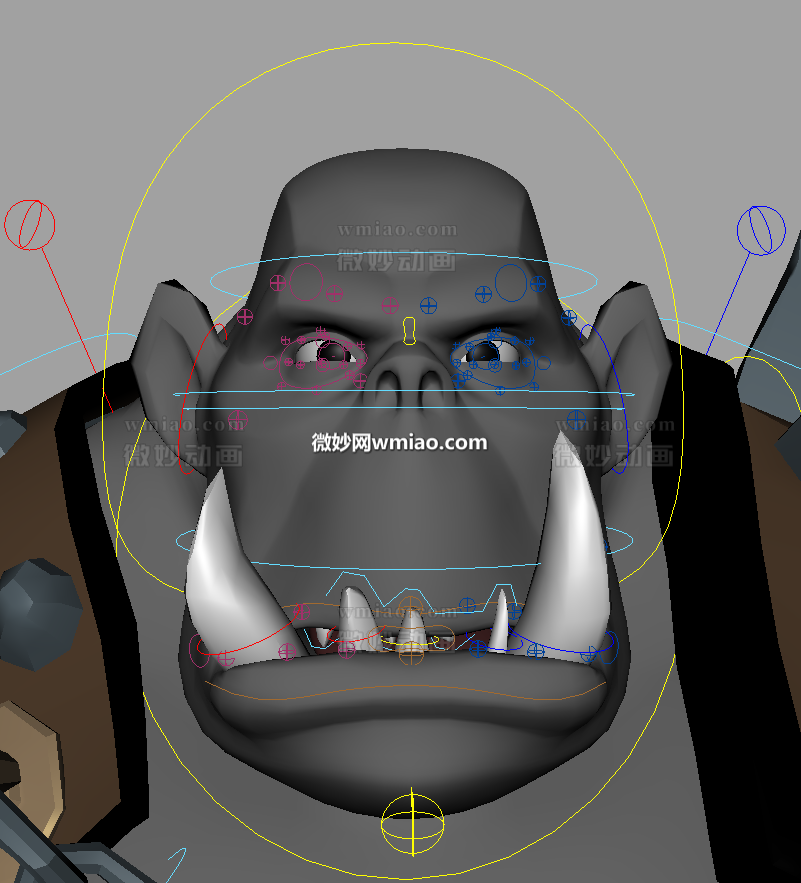 精品獠牙怪物半兽人maya角色模型下载ORC_RIG____ANIMSQUAD - CG模型 - 微妙网wmiao.com