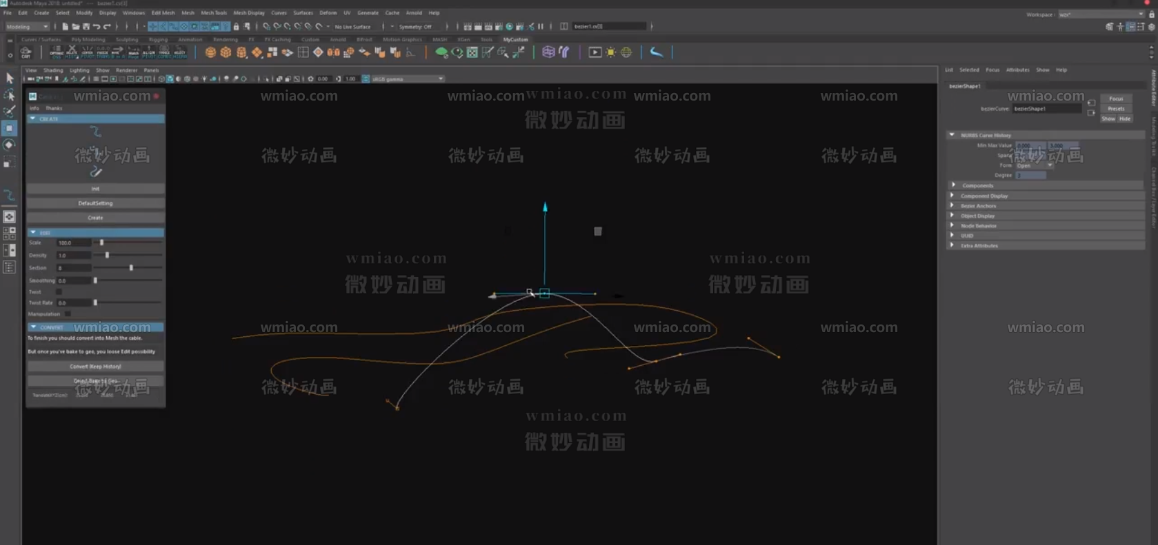 Maya电线和绳索一键快速生成插件 Cable v2.0 For Maya 2018-2019 Win/Mac 附加教程 - 脚本插件 - 微妙网wmiao.com