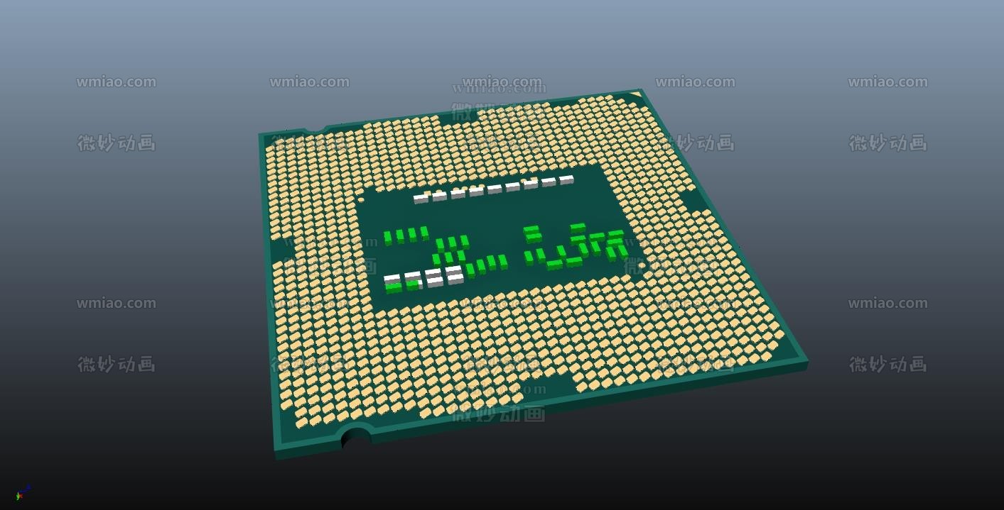 CPU电脑中央处理器maya模型带贴图 - CG模型 - 微妙网wmiao.com