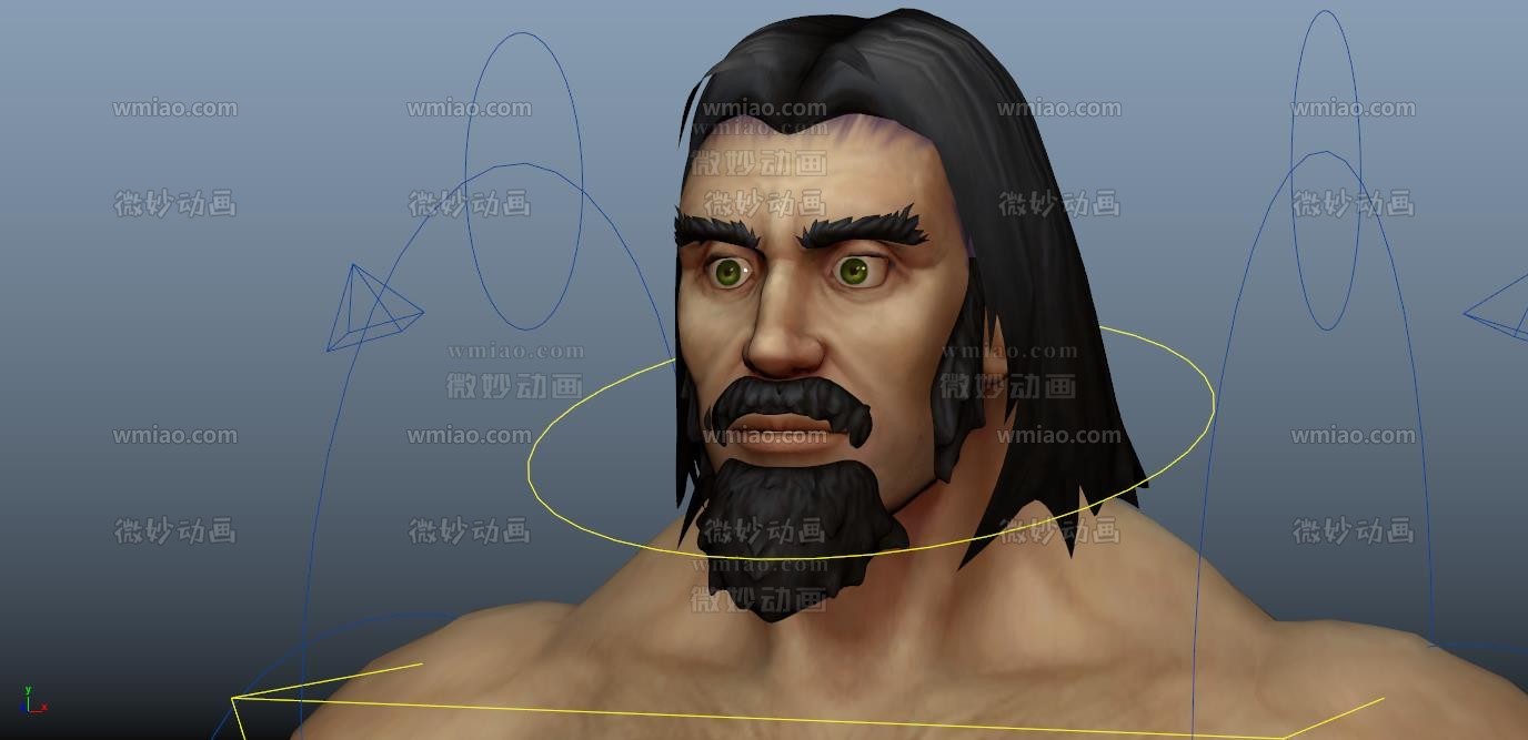 国外绑定壮汉肌肉男人maya模型带贴图 - CG模型 - 微妙网wmiao.com
