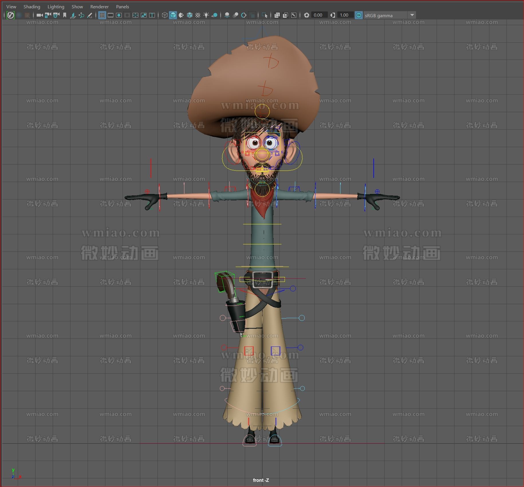 国外精品卡通牛仔男性角色maya模型带绑定Twigs cowboy full rigged with facials c... - CG模型 ...