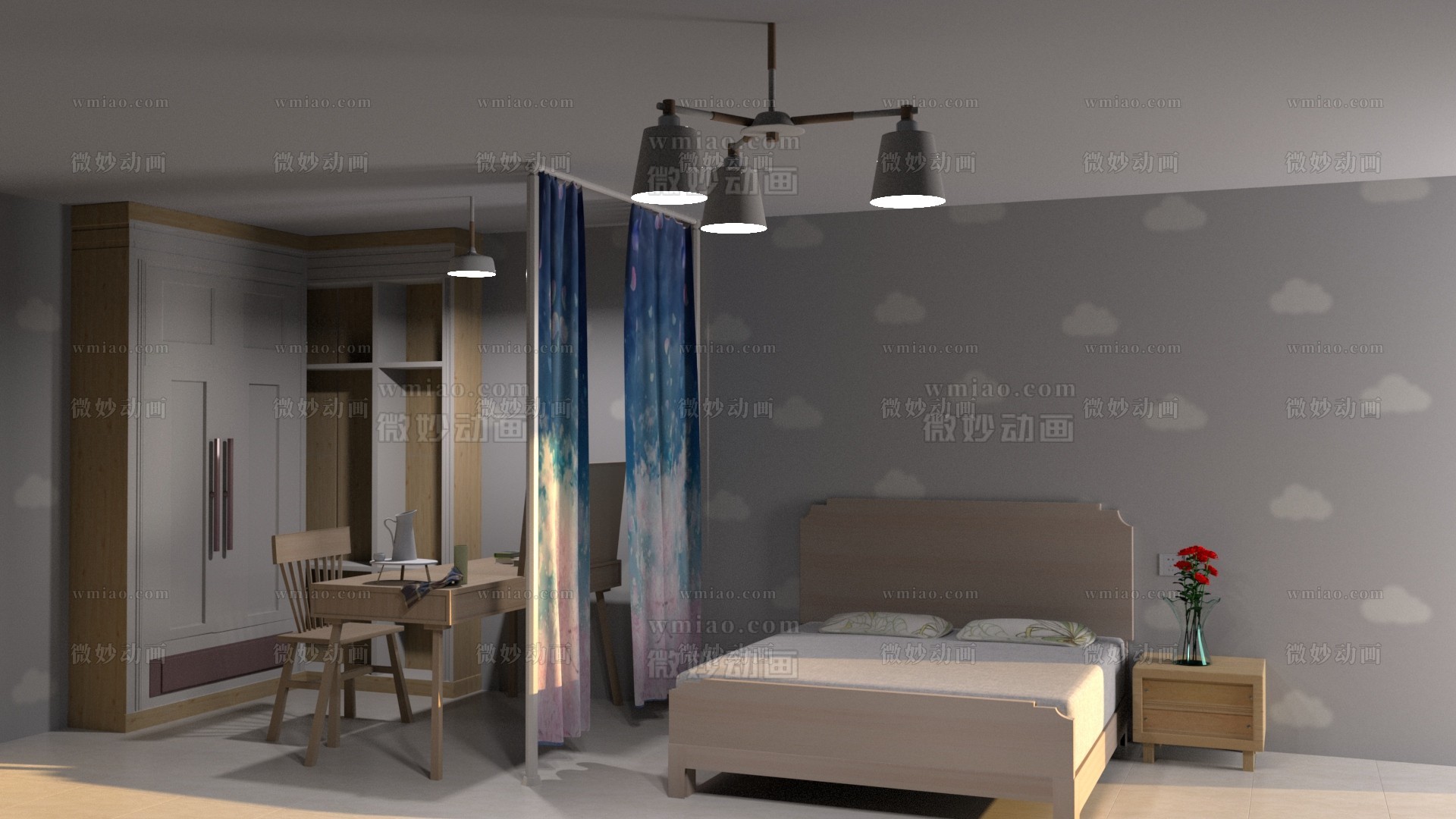 房间Maya场景模型 - CG模型 - 微妙网wmiao.com