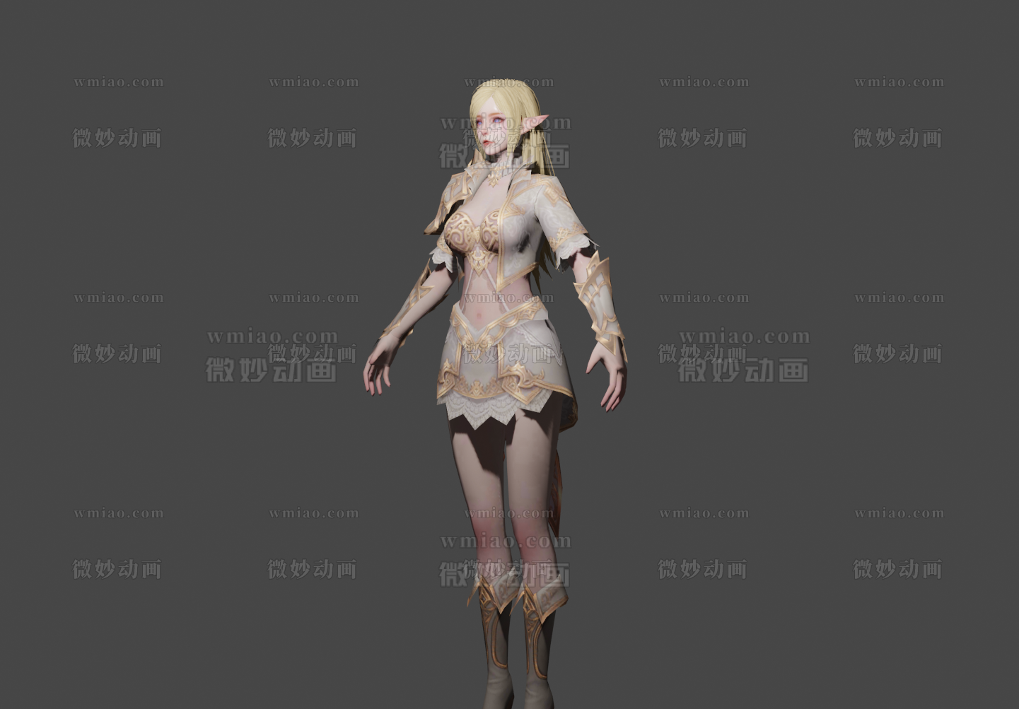 次时代性感美少女角色分享Blender模型下载 - CG模型 - 微妙网wmiao.com