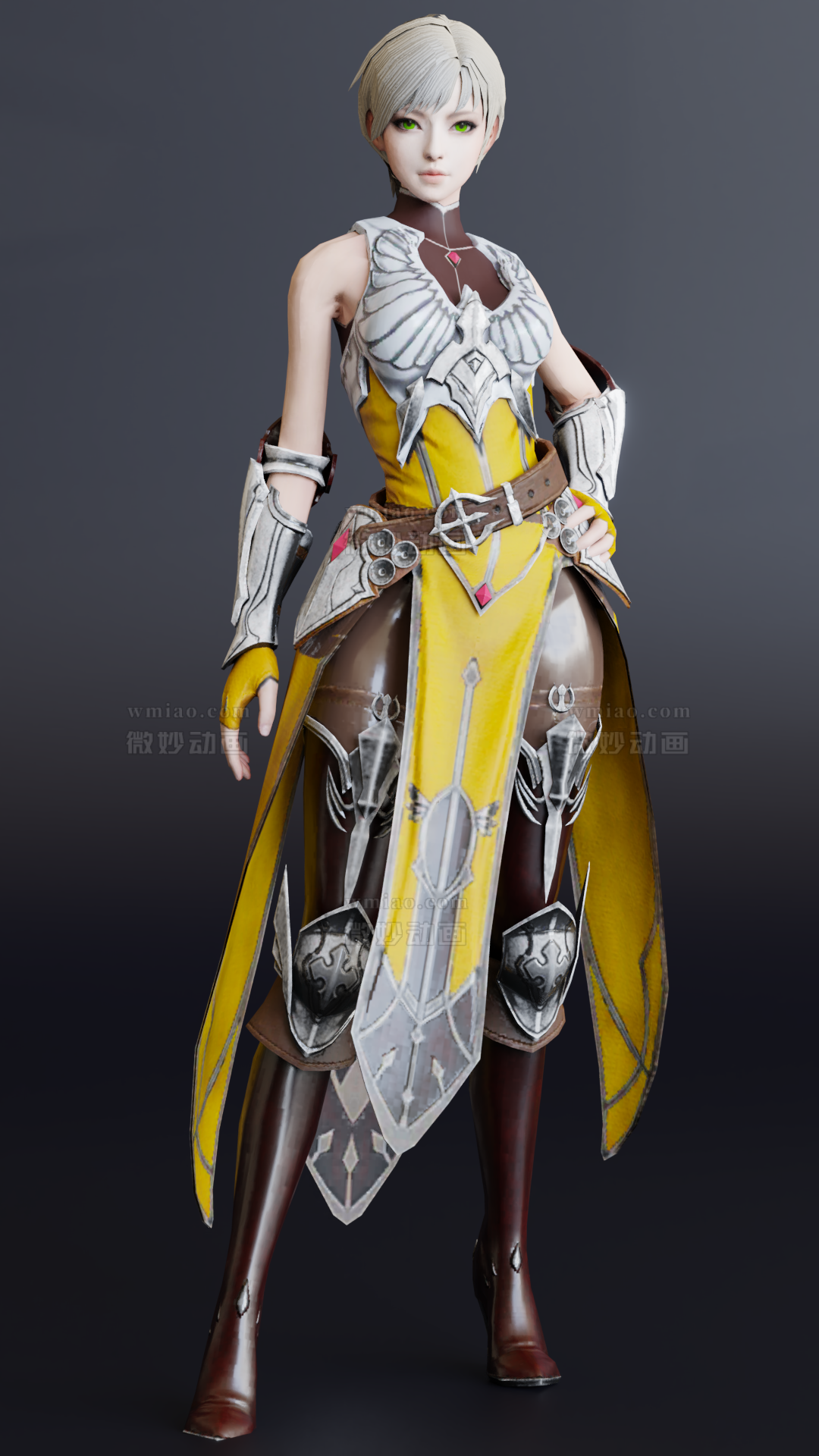 韩风美女 游戏三角面优化 - CG模型 - 微妙网wmiao.com