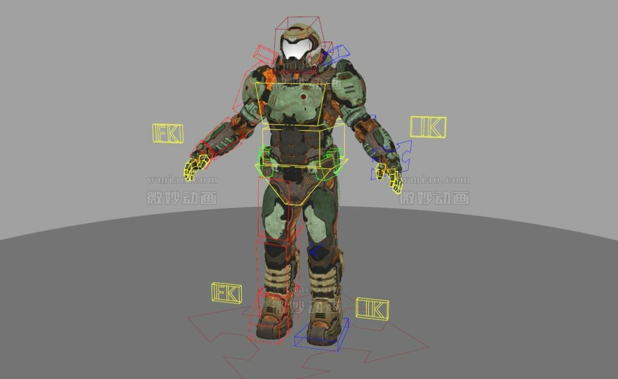 doom 毁灭战士绑定 - CG模型 - 微妙网wmiao.com