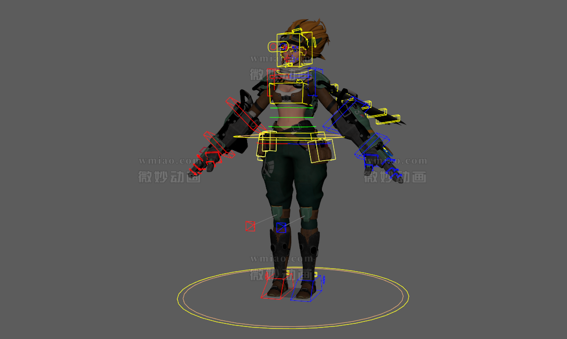 搬运——Pilot Rig (Maya 2020+)帅气女飞行员战士 - CG模型 - 微妙网wmiao.com