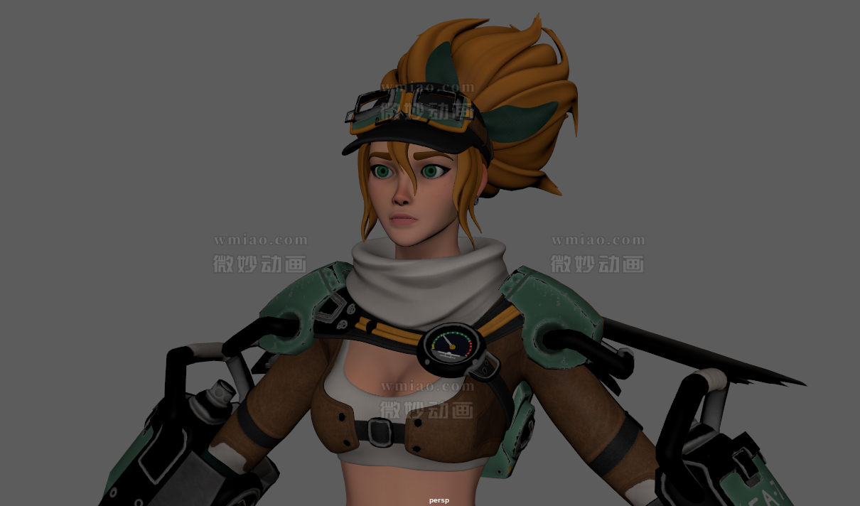 搬运——Pilot Rig (Maya 2020+)帅气女飞行员战士 - CG模型 - 微妙网wmiao.com