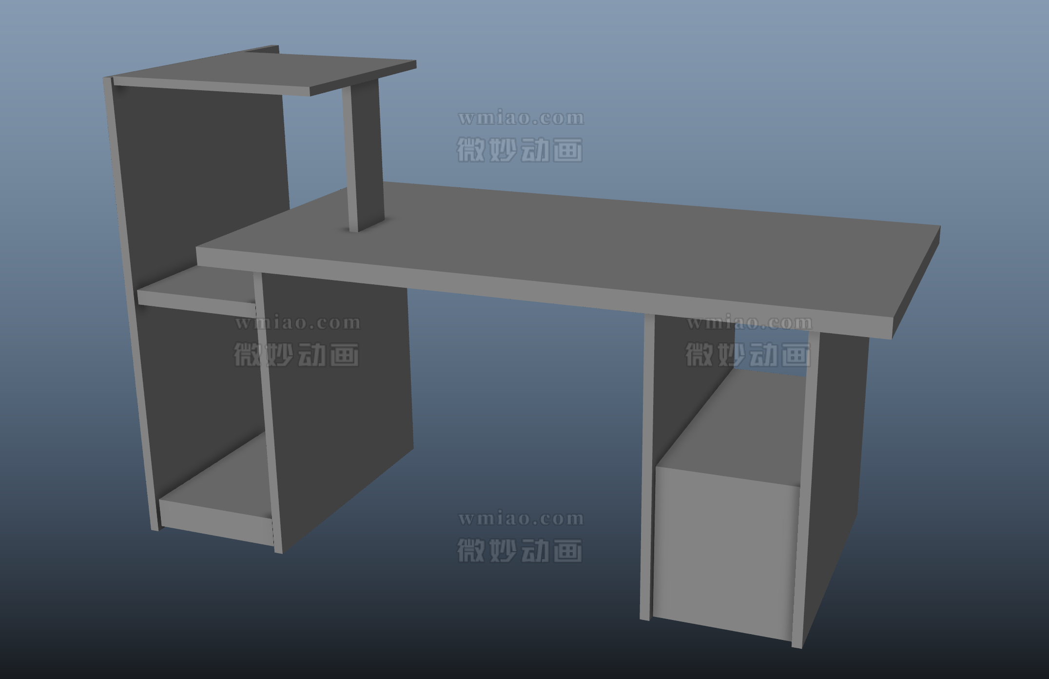 Maya制作的桌子电脑桌模型 - CG模型 - 微妙网wmiao.com