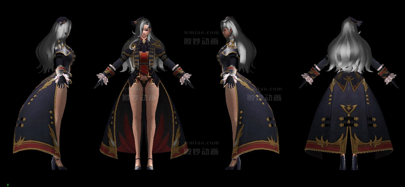 Airen绑定，有四套衣服可换装-性感美女角色Maya模型 - CG模型 - 微妙网wmiao.com