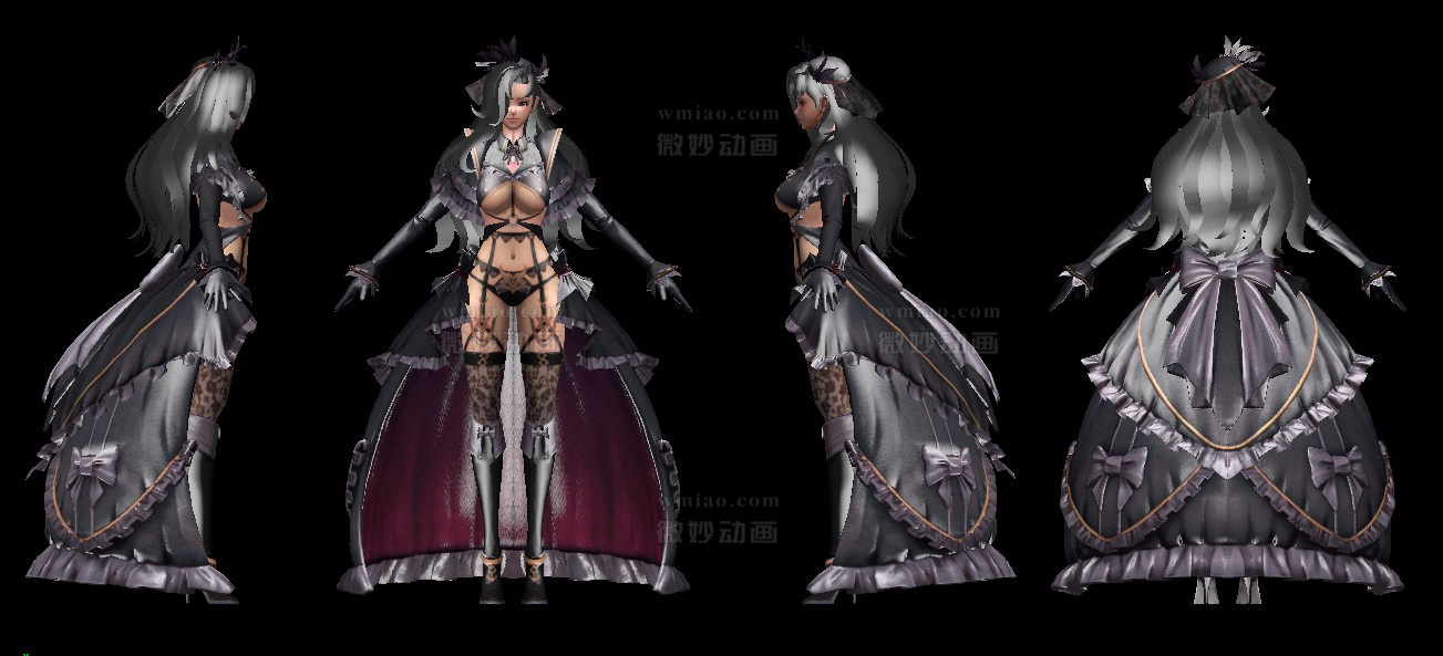 Airen绑定，有四套衣服可换装-性感美女角色Maya模型 - CG模型 - 微妙网wmiao.com