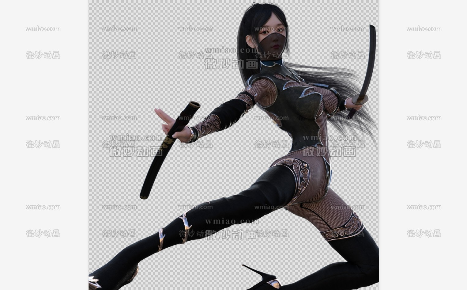 ADV转制古风美女忍者 - CG模型 - 微妙网wmiao.com