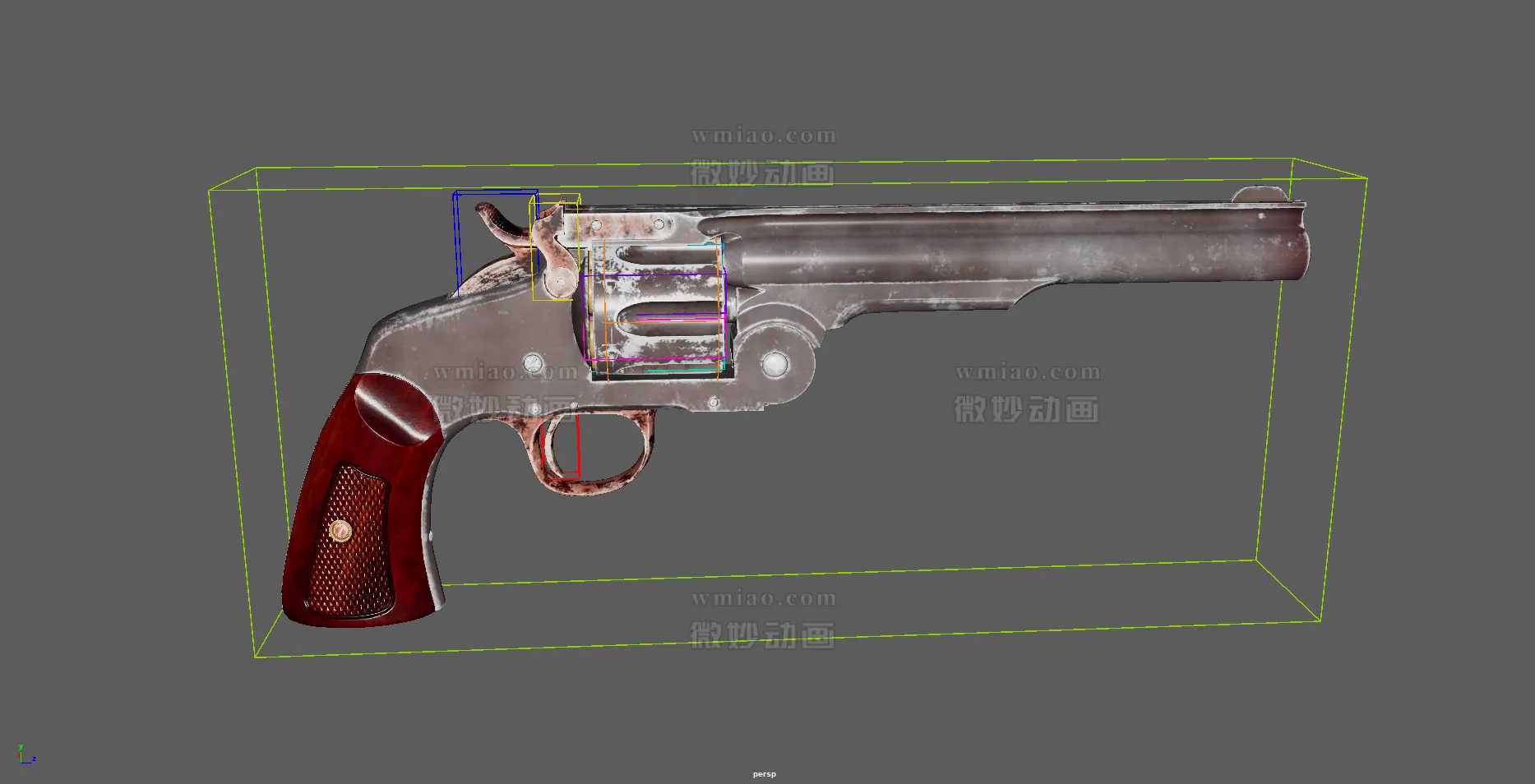 Broken Butterfly Revolver RE4 Remake Rig Maya枪械模型绑定带贴图 - CG模型 - 微妙网 ...