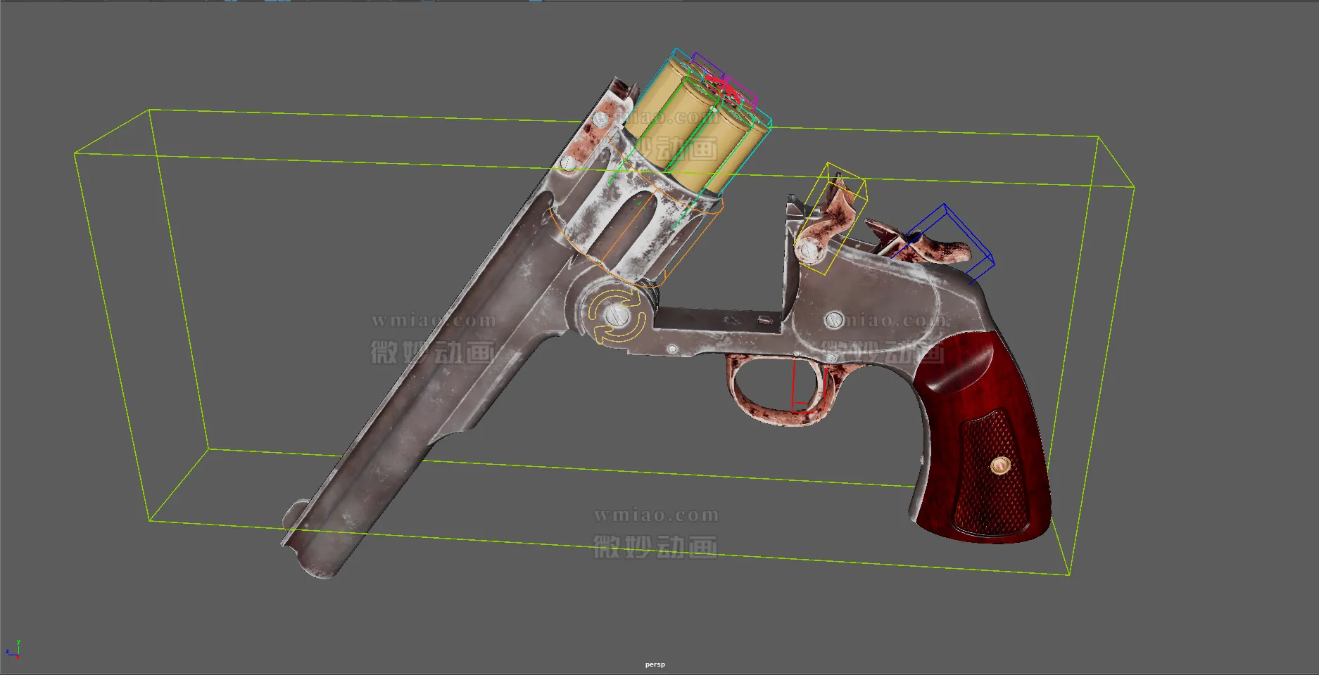 Broken Butterfly Revolver RE4 Remake Rig Maya枪械模型绑定带贴图 - CG模型 - 微妙网 ...
