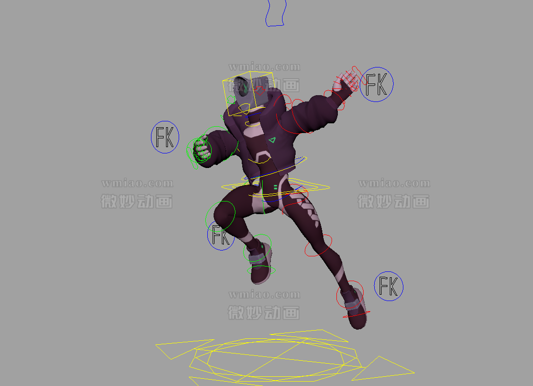 赛博朋克 女机器人绑定 - Maya (2017+) 模型带绑定贴图 - CG模型 - 微妙网wmiao.com