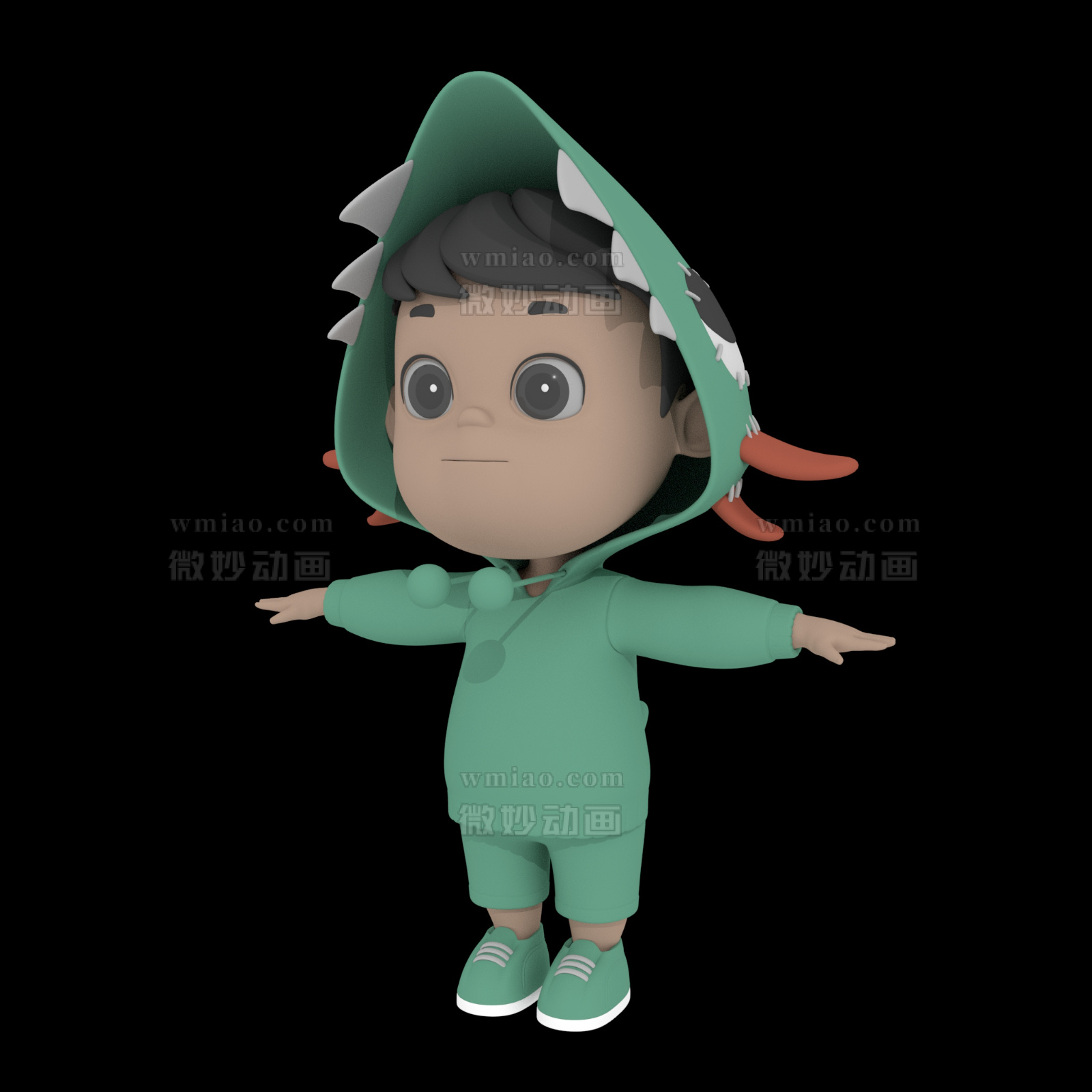 卡通男孩Maya模型 - CG模型 - 微妙网wmiao.com