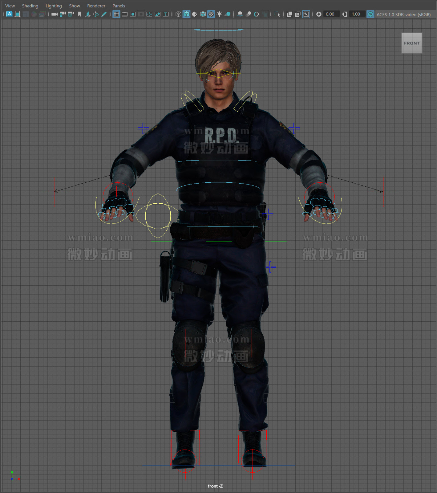 《生化危机2重制版》战士角色Maya模型带绑定Resident Evil 2 Leon - CG模型 - 微妙网wmiao.com