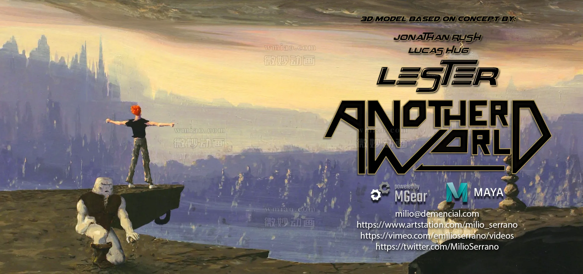 另一个世界-莱斯特-Maya (mGear) 模型带绑定贴图+AnimPicker - CG模型 - 微妙网wmiao.com