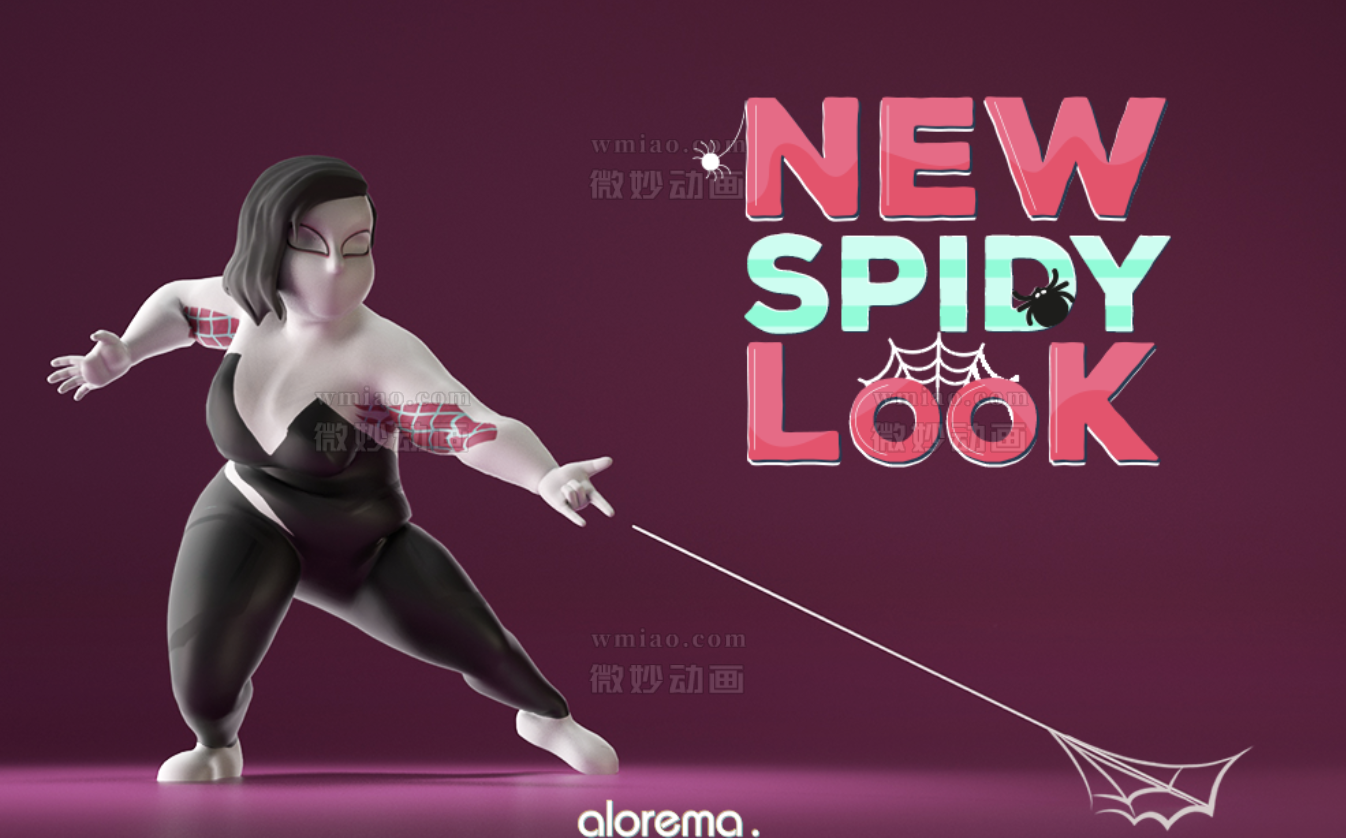 蜘蛛侠身体动力学模型套装 - Maya (2018+) 模型带绑定贴图 - CG模型 - 微妙网wmiao.com