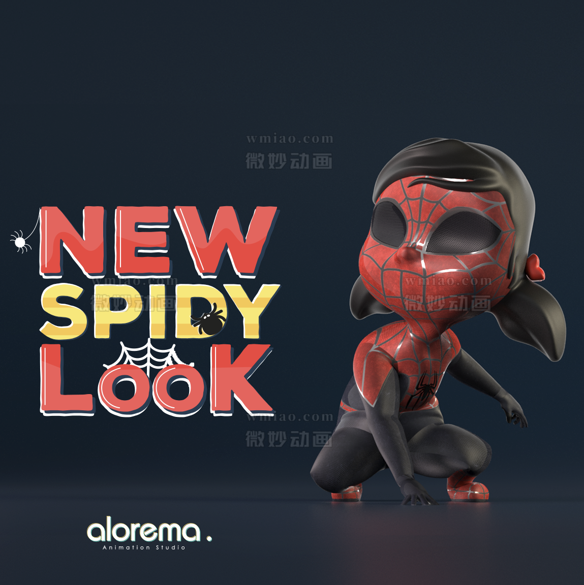 蜘蛛侠身体动力学模型套装 - Maya (2018+) 模型带绑定贴图 - CG模型 - 微妙网wmiao.com